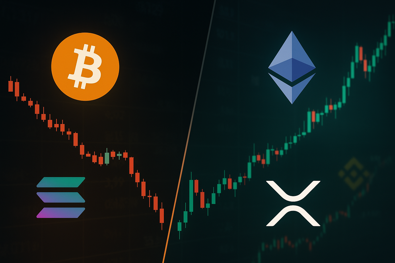 Bitcoin and Solana Decline, While ETH and XRP Rise - Coin Index News